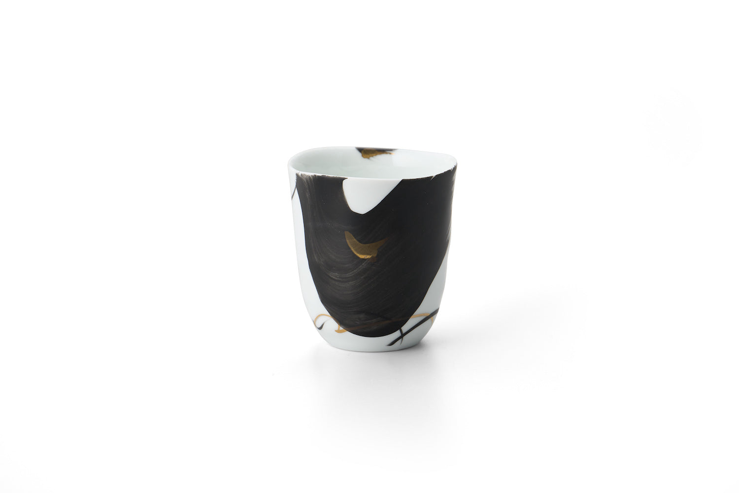 Black-brushed deformed large cup – 日本の酒と器 米八 Yonehachi Japanese Liquors ...